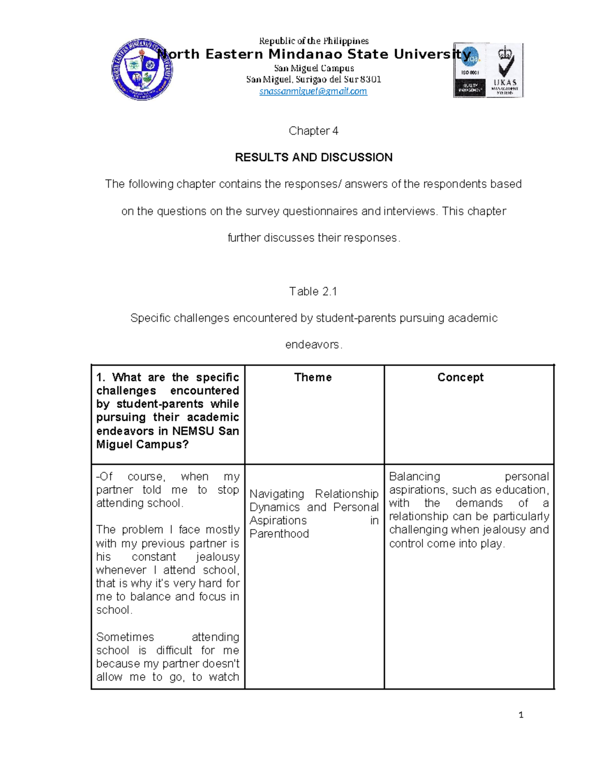 Chapter-4.1 - sample research - North Eastern Mindanao State University ...