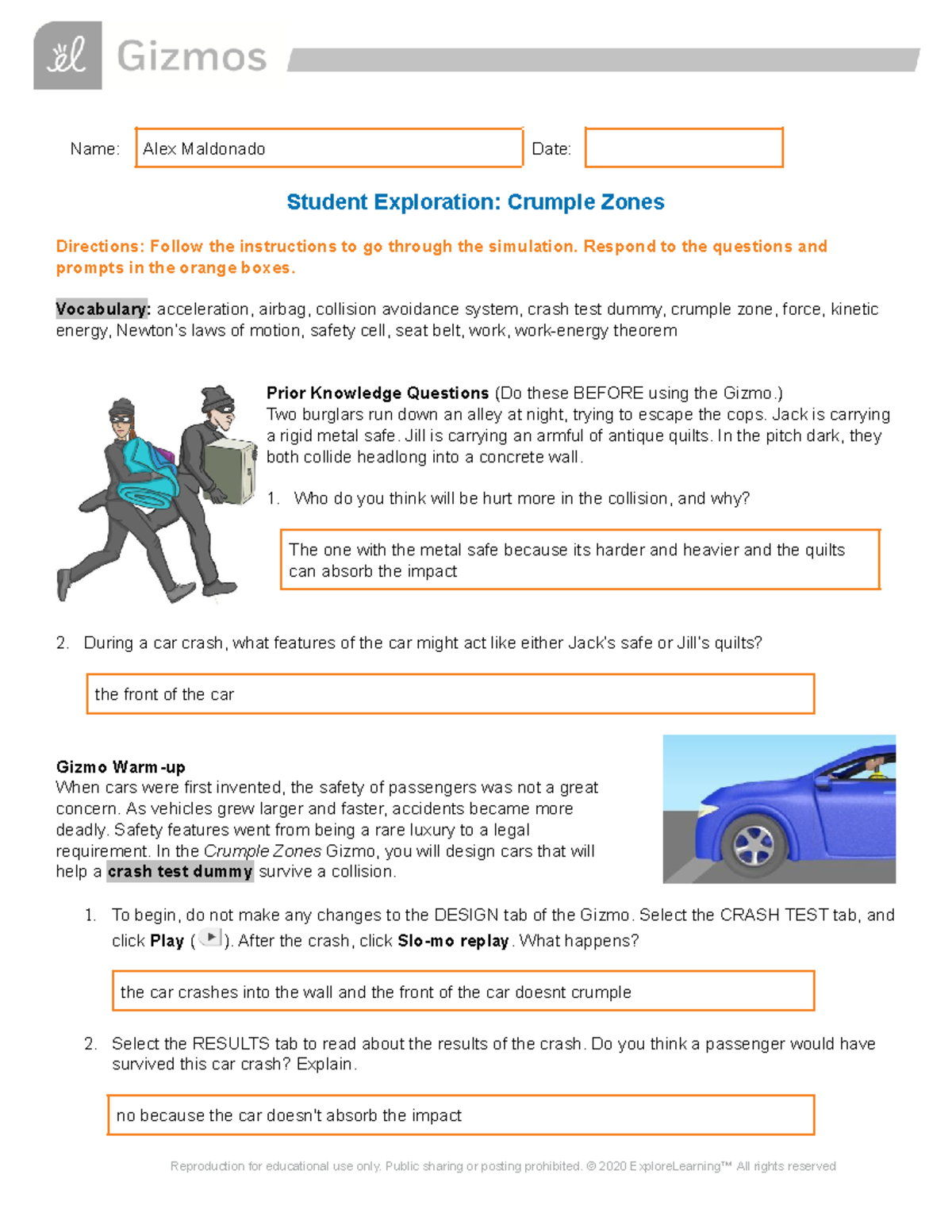 Crumple Zones Simulation Activity Notes (Physics 101) - Studocu