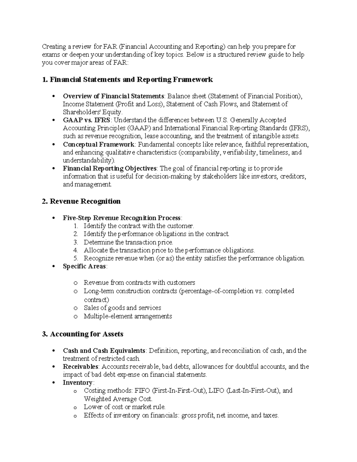 FAR Review Guide: Key Topics for Financial Accounting & Reporting Exam ...