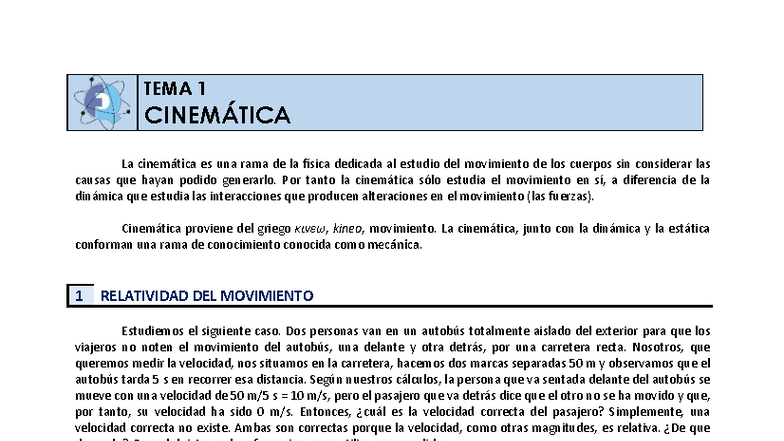 Apuntes de Cinemática: MRU, MRUA y MCU - 4º ESO - Studocu