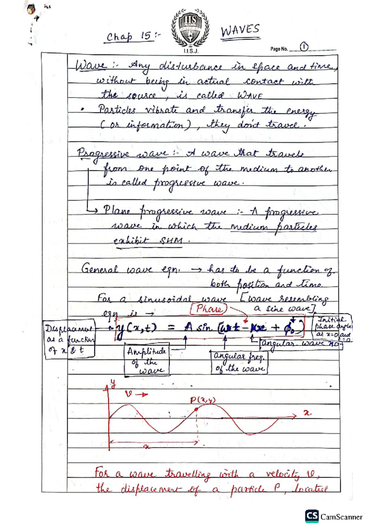 IIS I.I.S.J. Waves: Comprehensive Notes on Wave Mechanics - Studocu