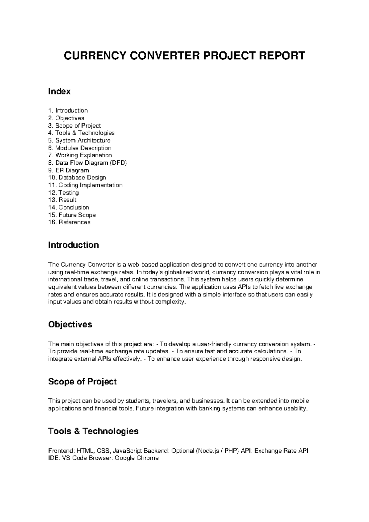Currency Converter Project Report: Full Overview and Implementation ...