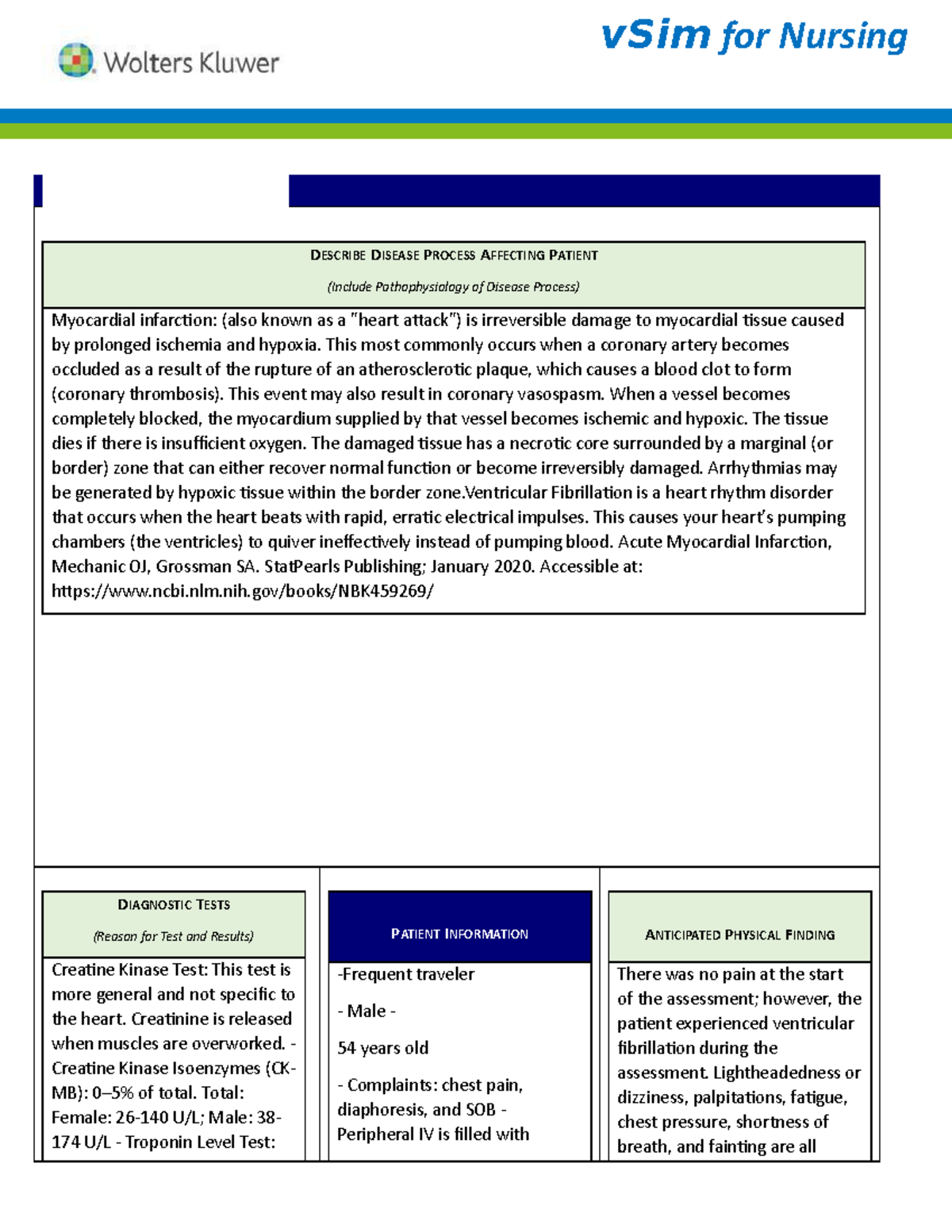 Clinical Replacement Packet: Carl Shapiro v Sim - Acute MI Focus - Studocu