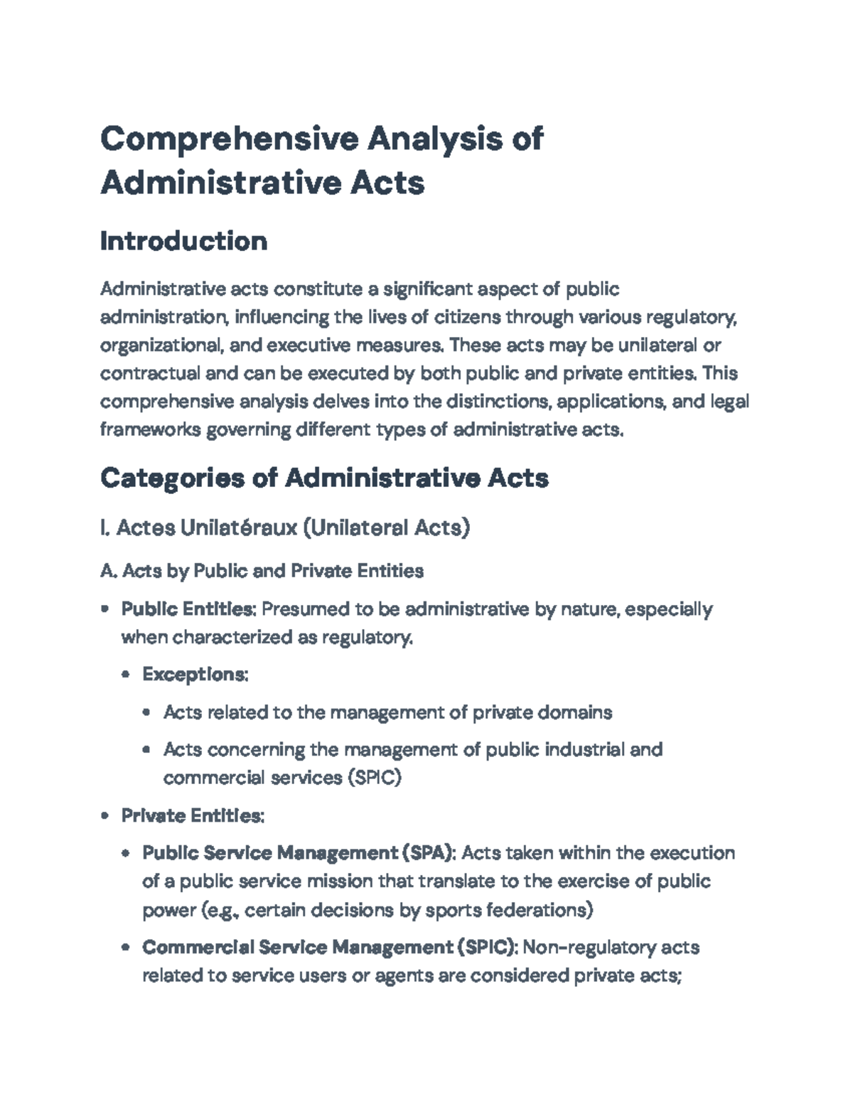 Comprehensive Analysis of Administrative Acts and Their Legal ...