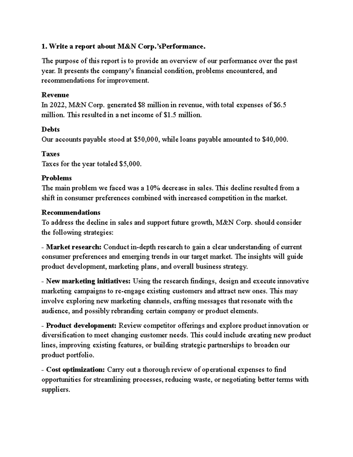 Writing UNIT 1 - Performance Overview & Marketing Campaign Report - Studocu