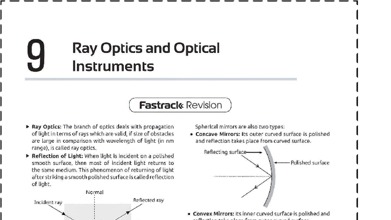 Ray Optics and Optical Instruments Revision Notes (PHYS 101) - Studocu