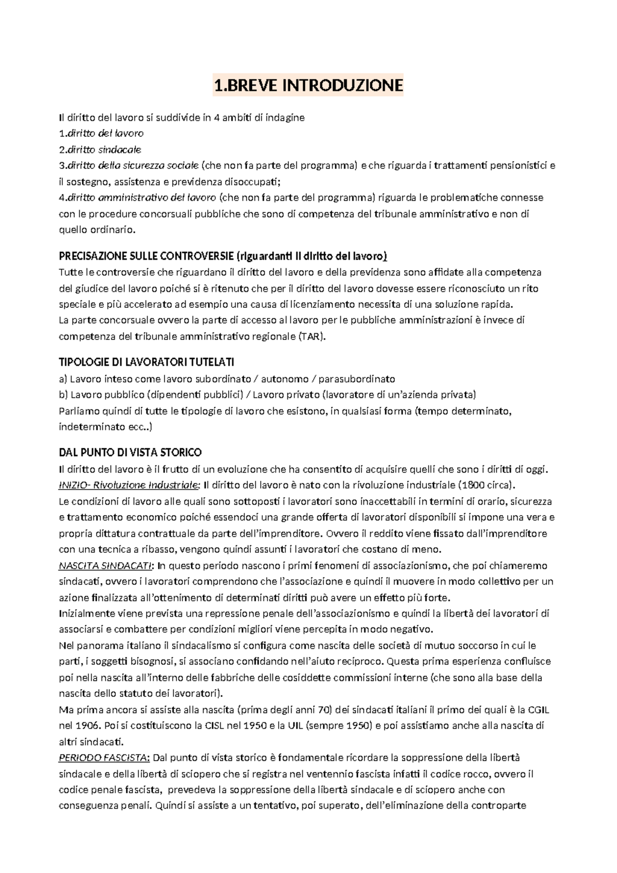 1. Introduzione al Diritto del Lavoro: Storia e Tipologie di Lavoratori ...