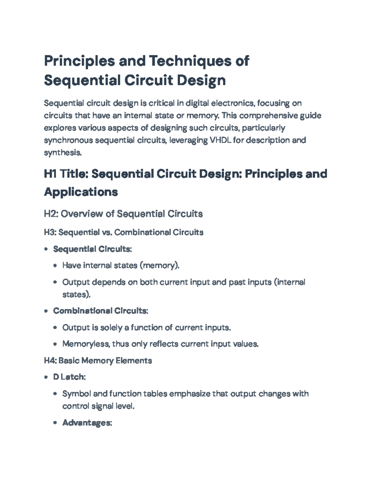 Sequential Circuit Design: Principles, Techniques, and Best Practices ...