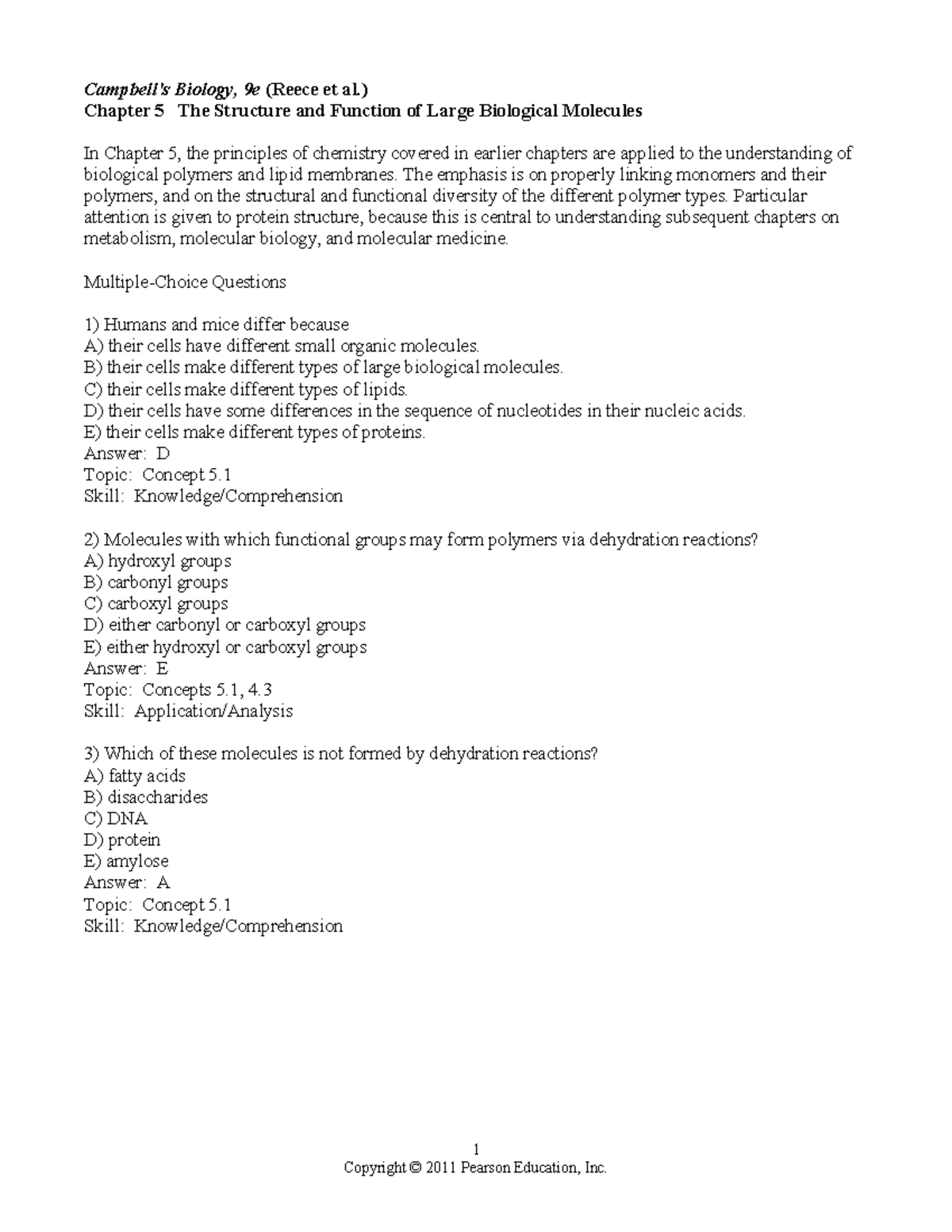 REEC7295 09 TB Chapter 5: Structure & Function of Large Biological ...