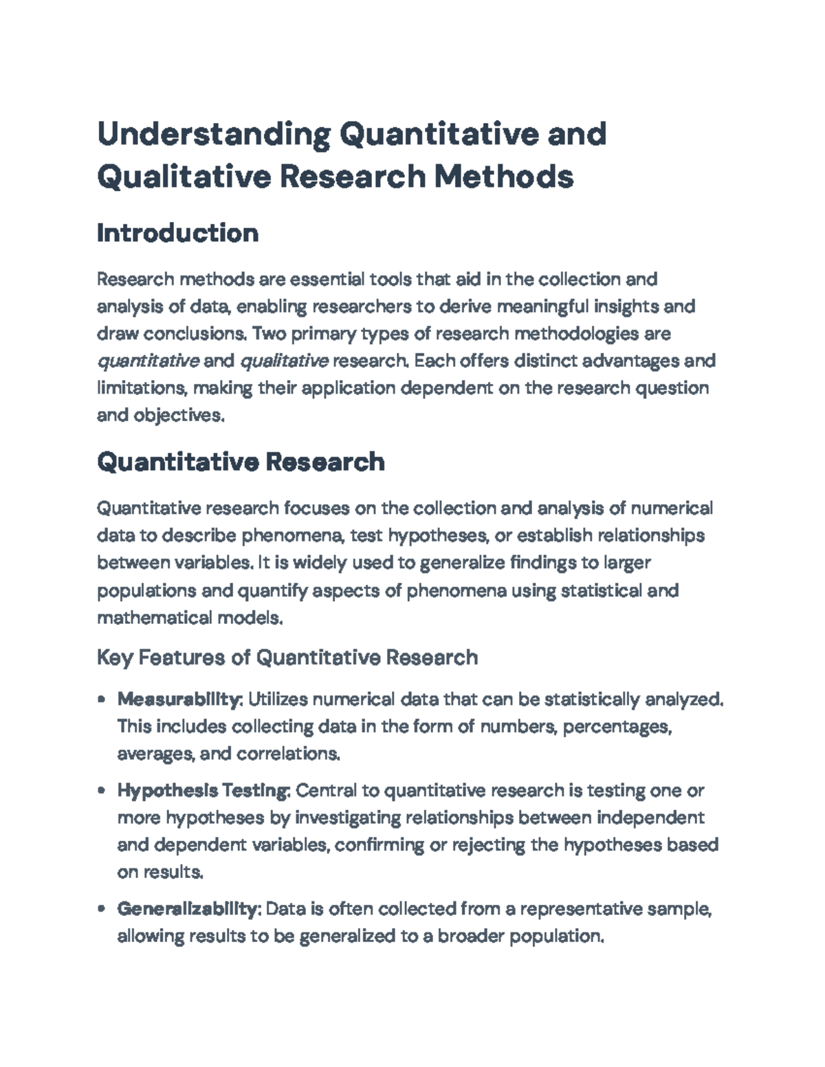 Understanding Quantitative & Qualitative Research Methods [Course Code] - Studocu