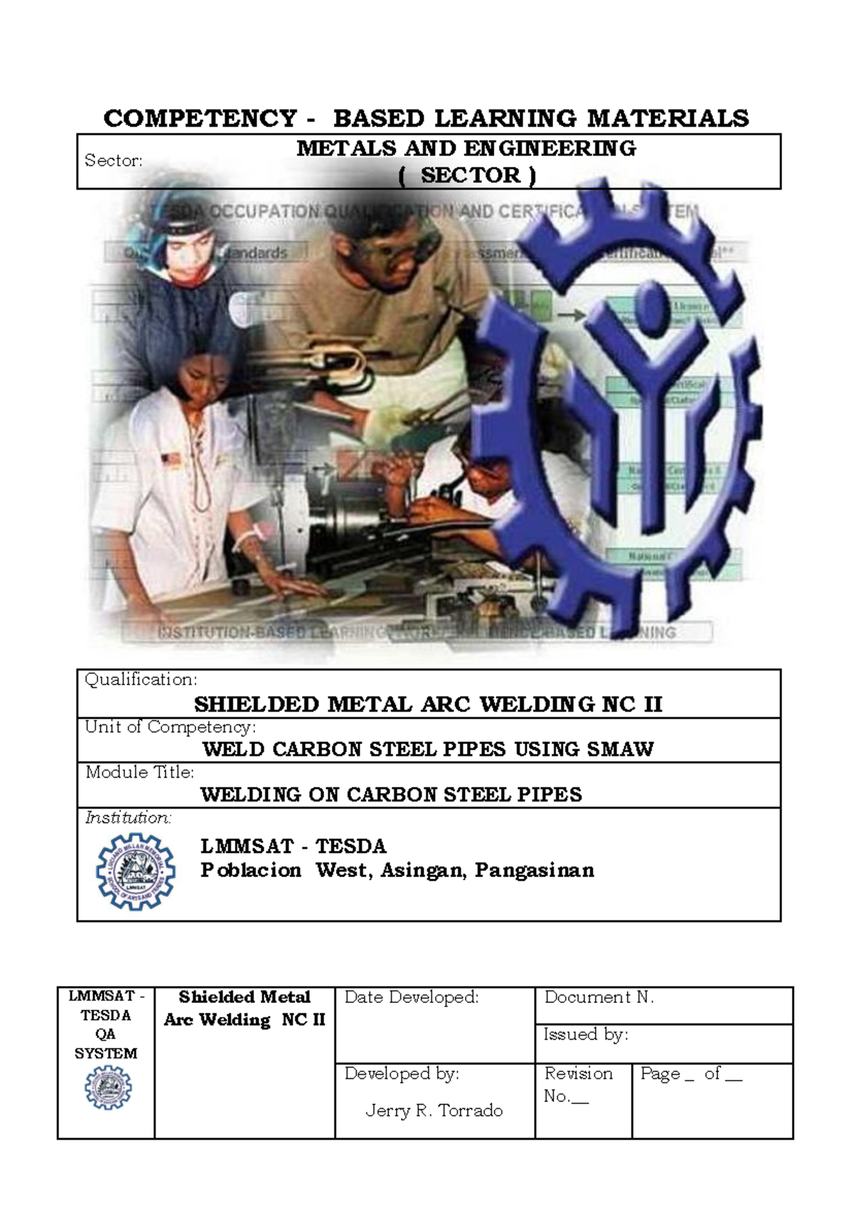 Cblm-pipe - for assignment - LMMSAT - TESDA QA SYSTEM Shielded M etal ...