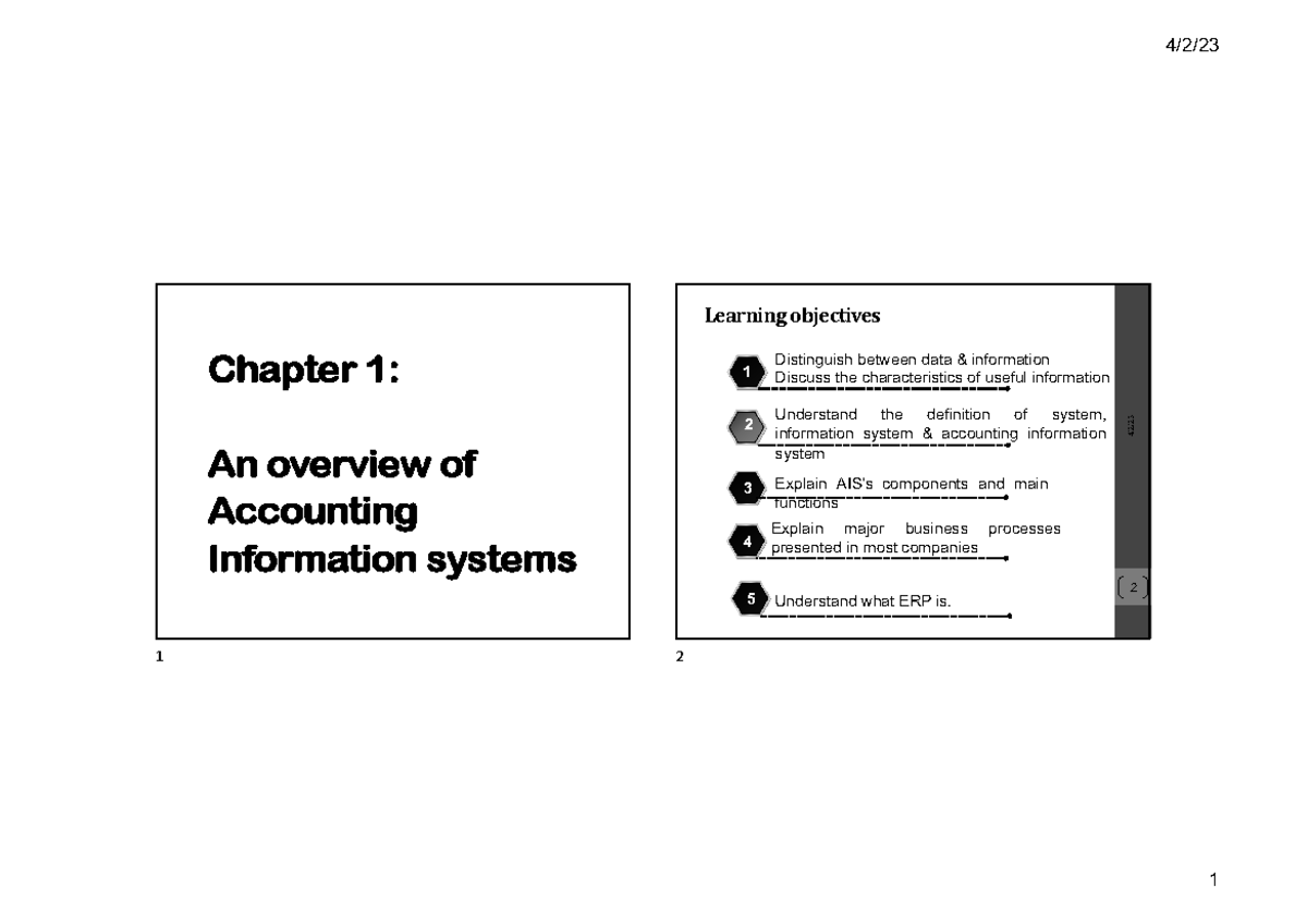 Ch1 AIS English handout - Chapter 1: An overview of Accounting ...