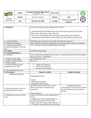 Lesson Plan in English 4 - Lesson Plan English 4 I. Objectives A ...