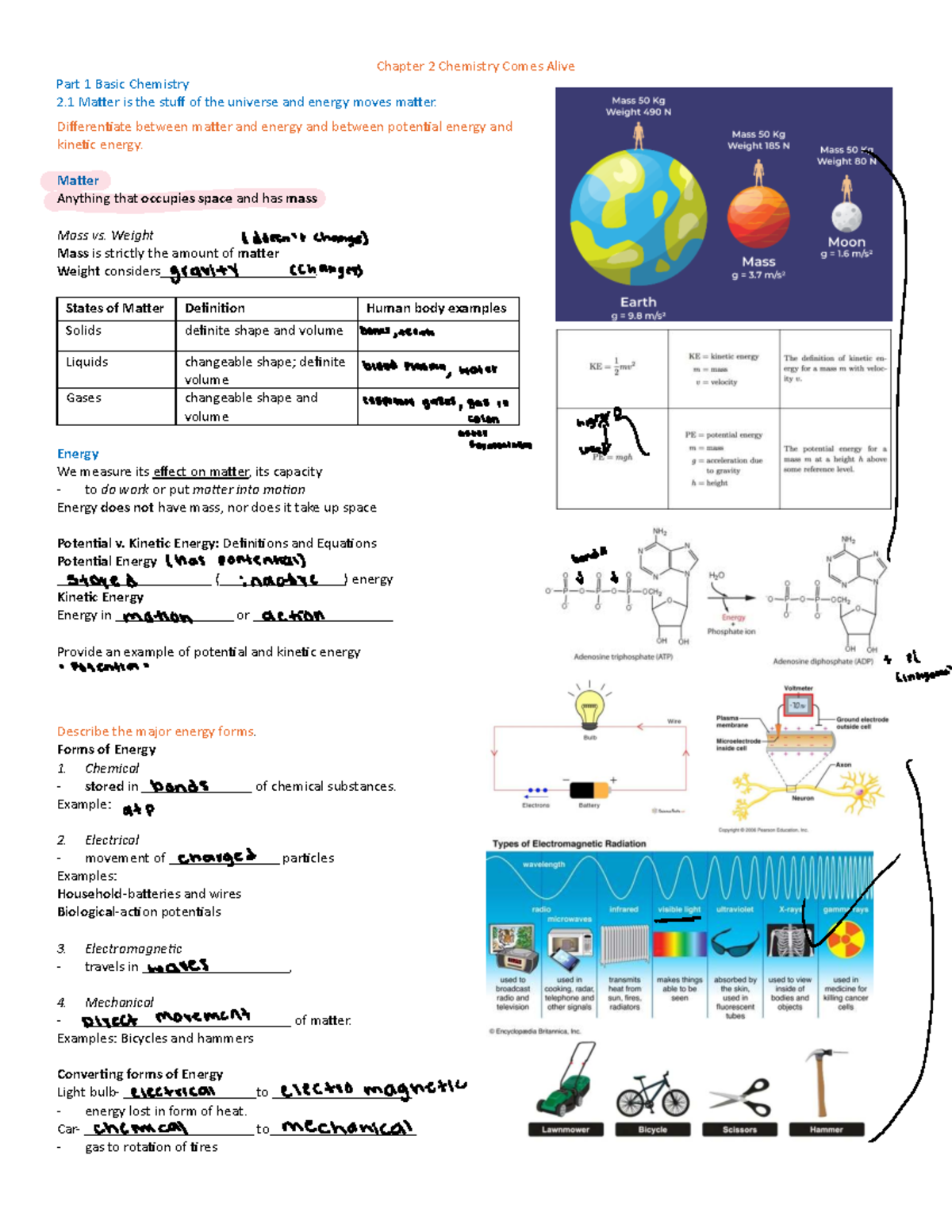 Biochemistry Chapter 2: Essential Concepts of Organic & Inorganic ...