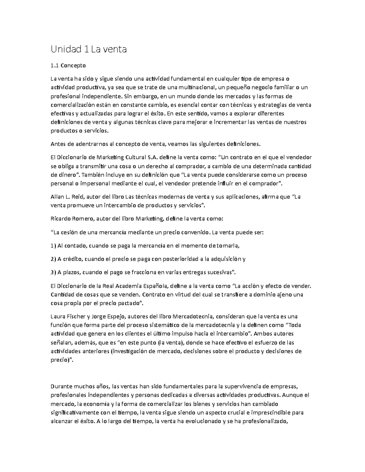 Tecnicas profesionales de ventas 4to Cuatri - Unidad 1 La venta 1 ...