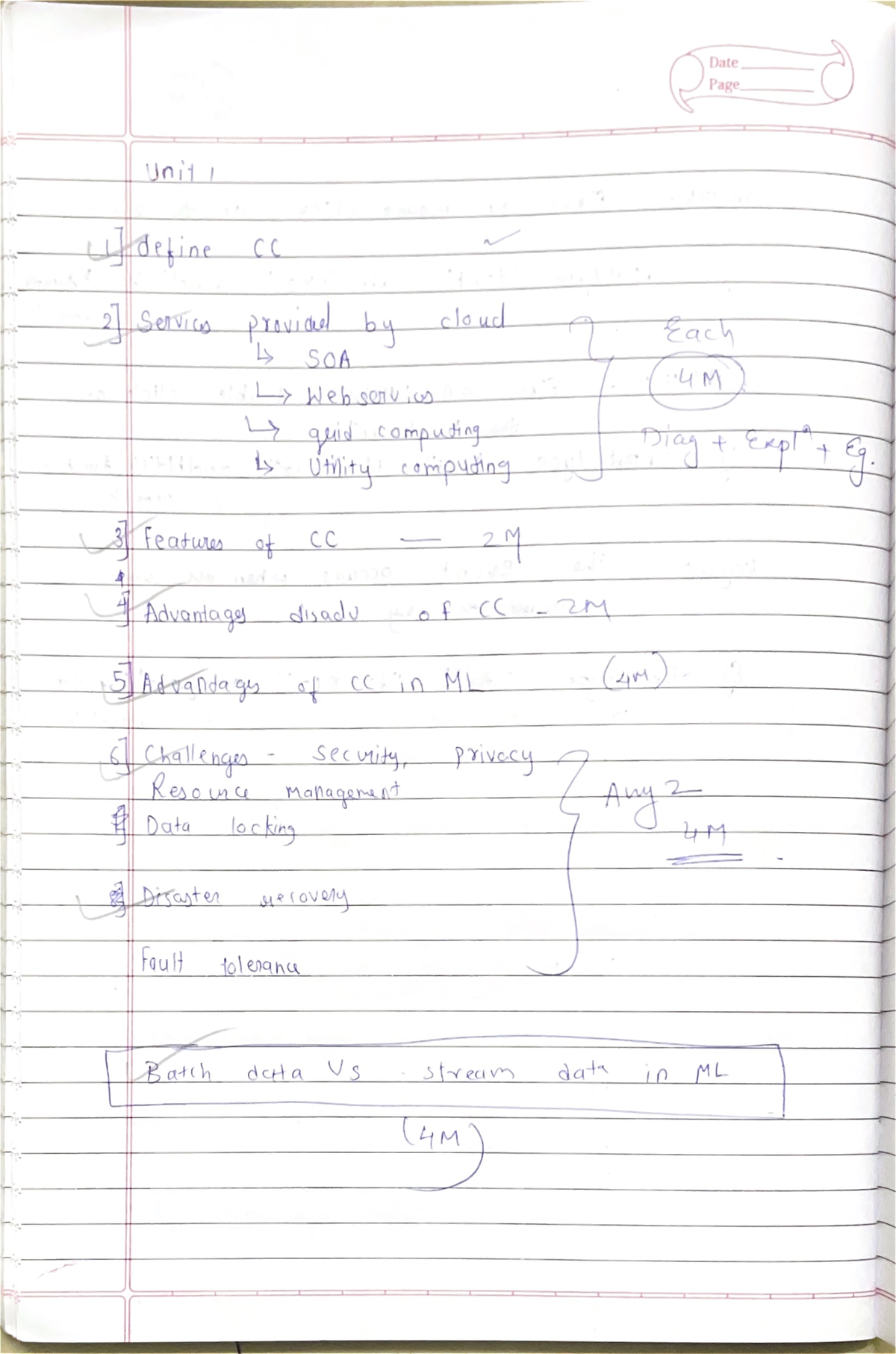 CCD QB - CCD - Date Page Unit 1 (J) define CC Services provided cloud ...