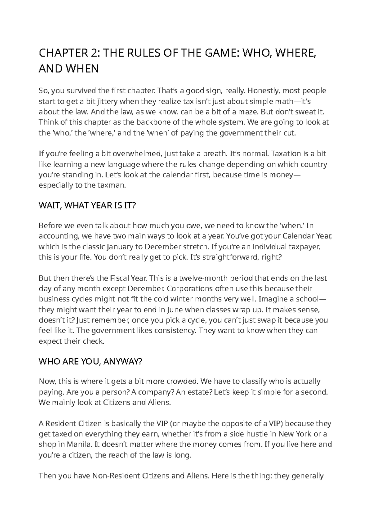 CHAPTER 2: THE RULES OF THE GAME IN TAXATION - Studocu