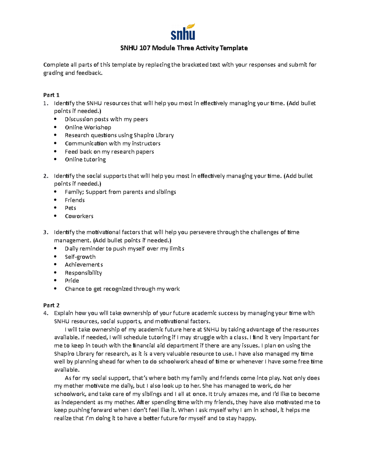 Module Three Activity - snhu success strat online - Deprecated API ...