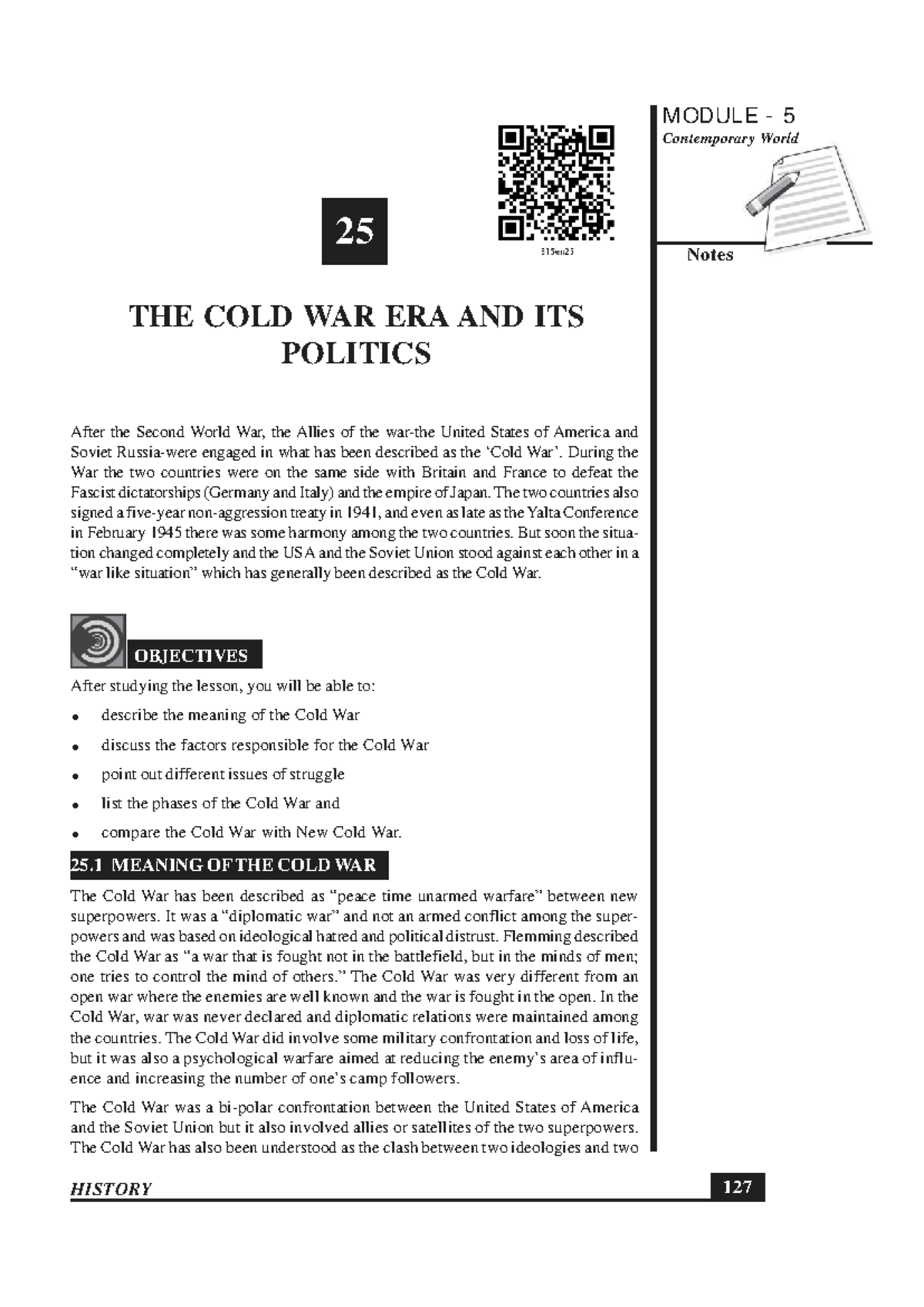 MODULE 5 Cold War Dynamics and Proxy Wars Analysis - Studocu