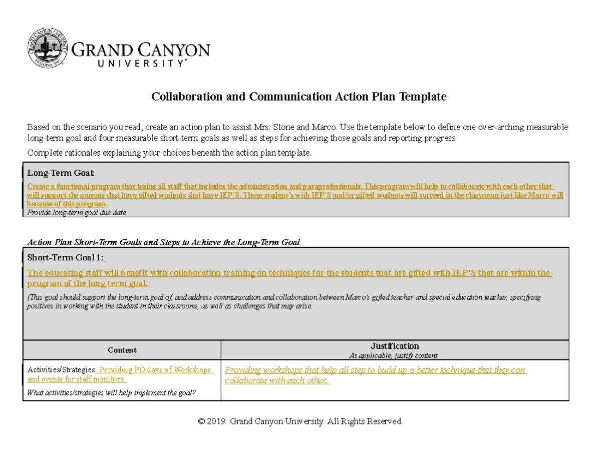 Week 7-Benchmark Collaboration and Communication Action Plan ...