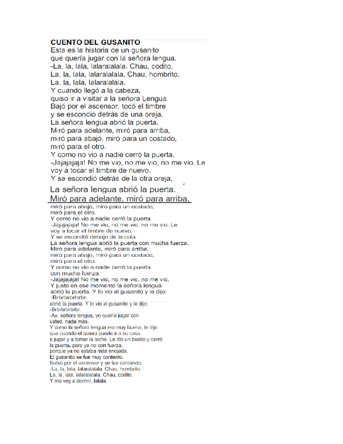 Cuento del Gusanito: Aventura de un Gusanito Jugando con la Señora ...