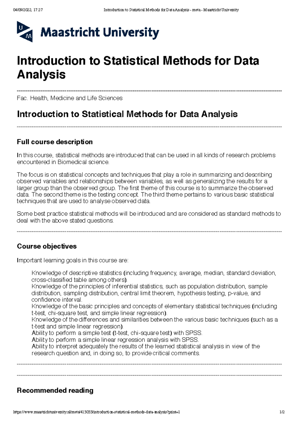 Introduction to Statistical Methods for Data Analysis - meta ...