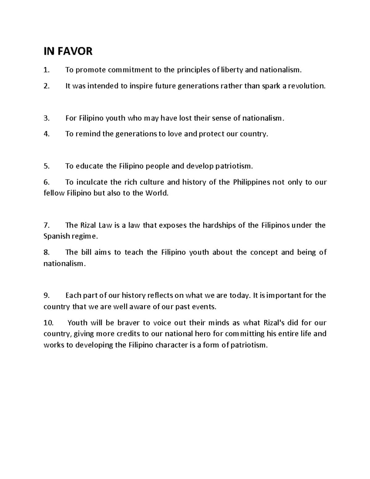 RIZAL LAW: Arguments In Favor and Against - Insights and Perspectives ...