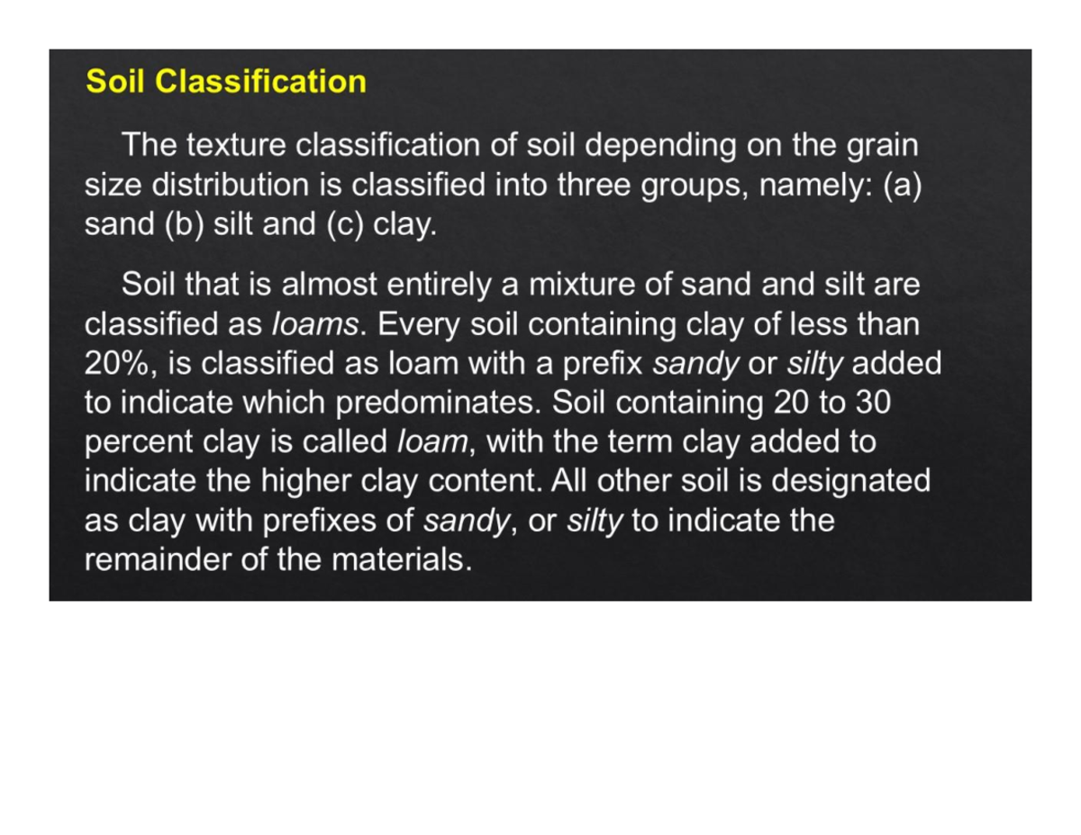 Chapter 08: Soil Classification and Texture Analysis - Studocu