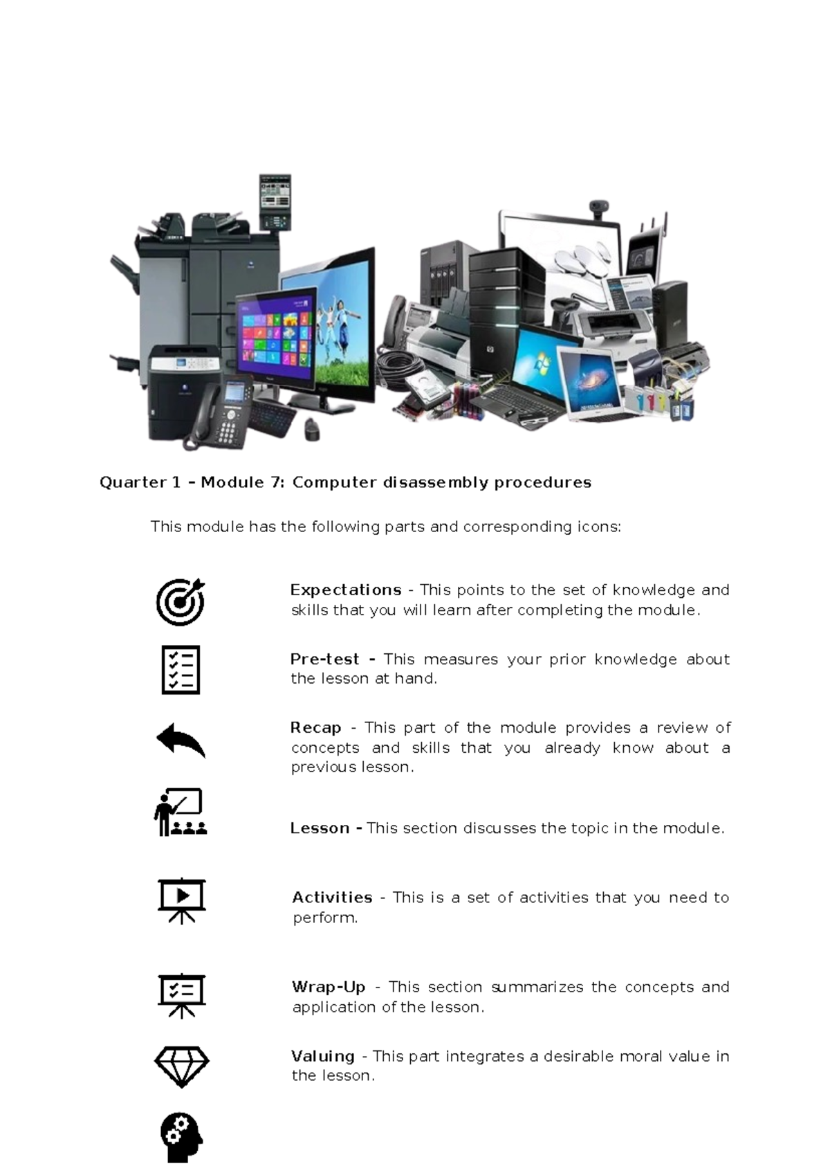 CSS 9 Q1 M7 Computer disassembly procedures - Quarter 1 – Module 7 ...