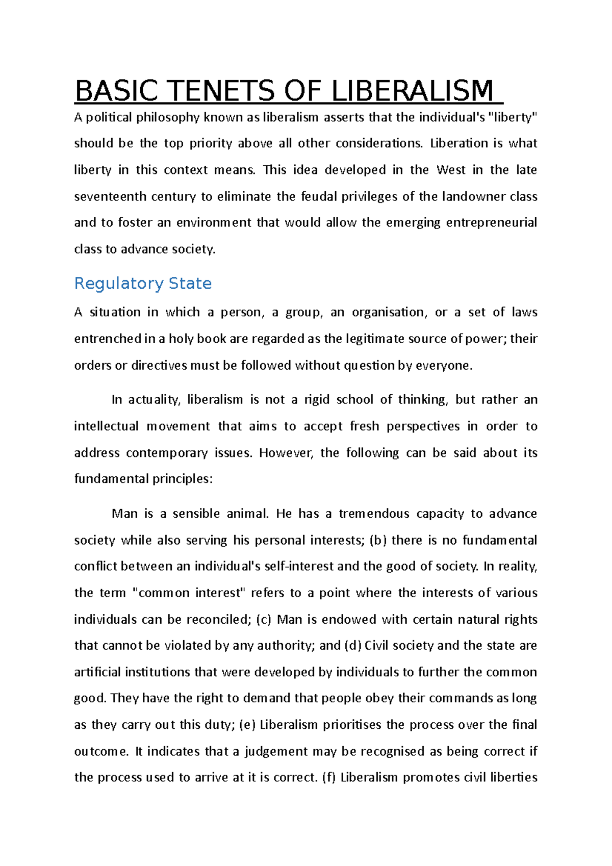 Liberalism: Key Principles and Ideologies Explained (POL101) - Studocu