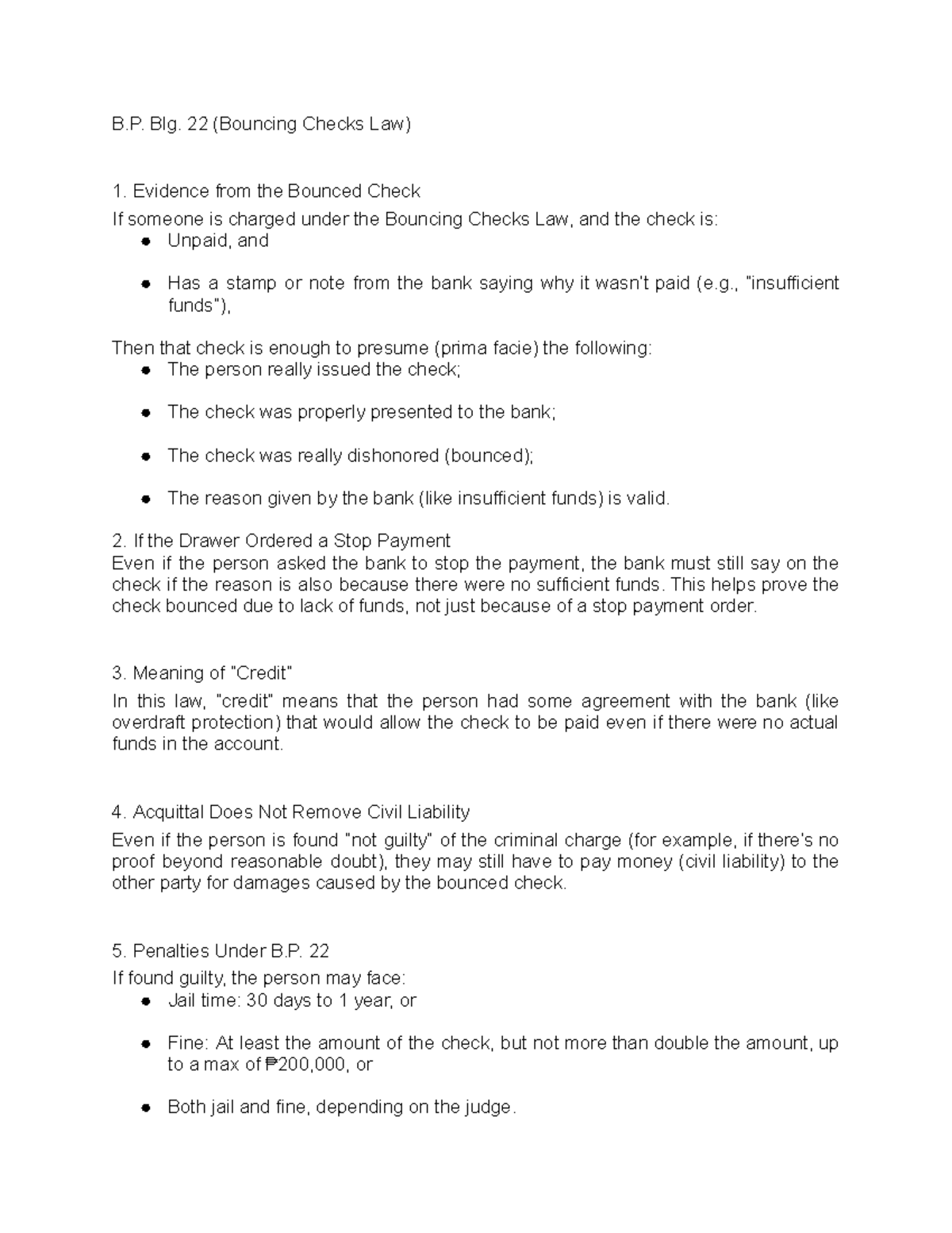 B.P. Blg. 22: Understanding the Bouncing Checks Law and Its ...