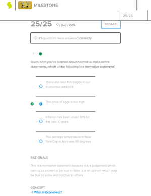 Milestone Test 1 - 1 11/18 that's 61% RETAKE 11 questions were answered ...