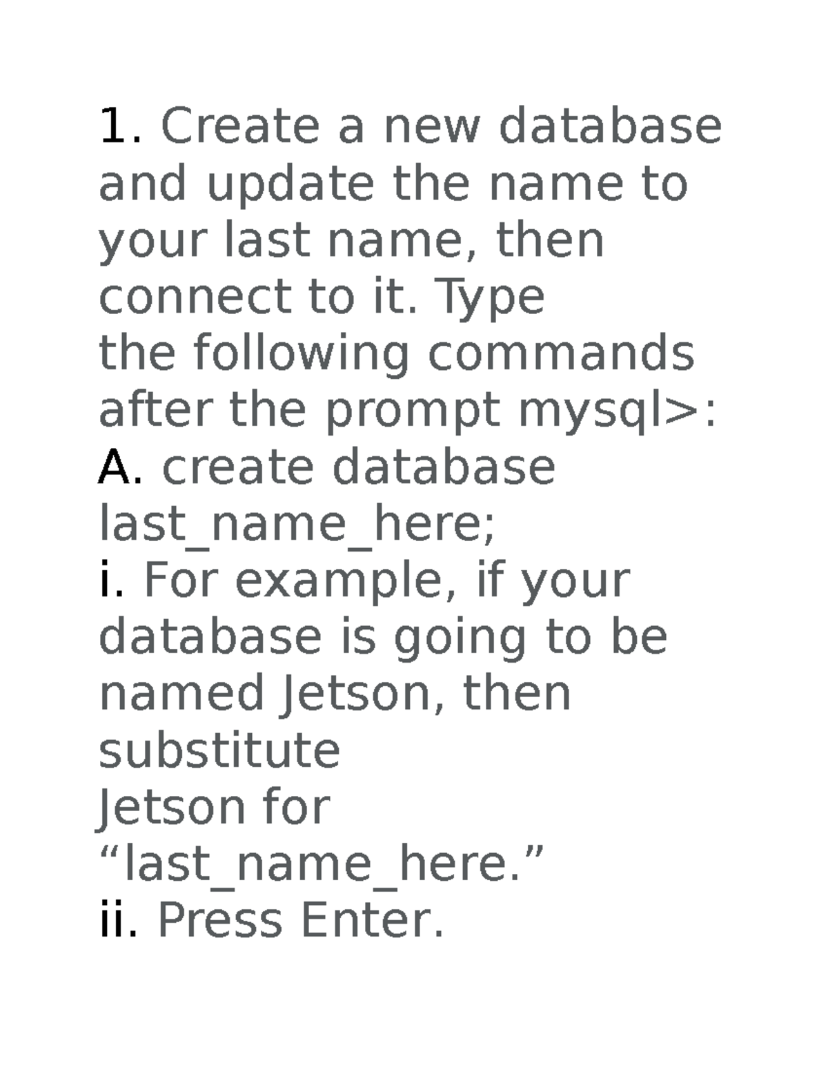 DAD Lab 1-4: Creating and Managing Databases in MySQL Lab - Studocu