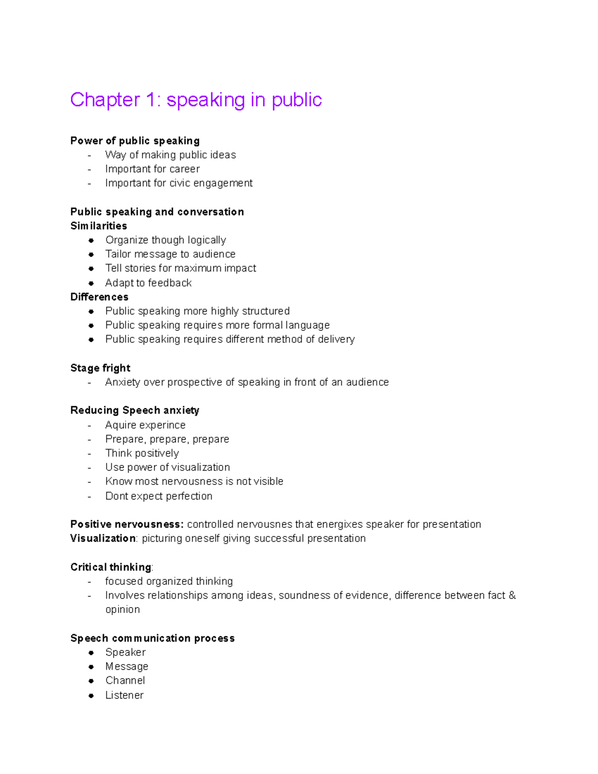 Fundamentals of Speech (COMM 101): Public Speaking and Ethics Guide ...