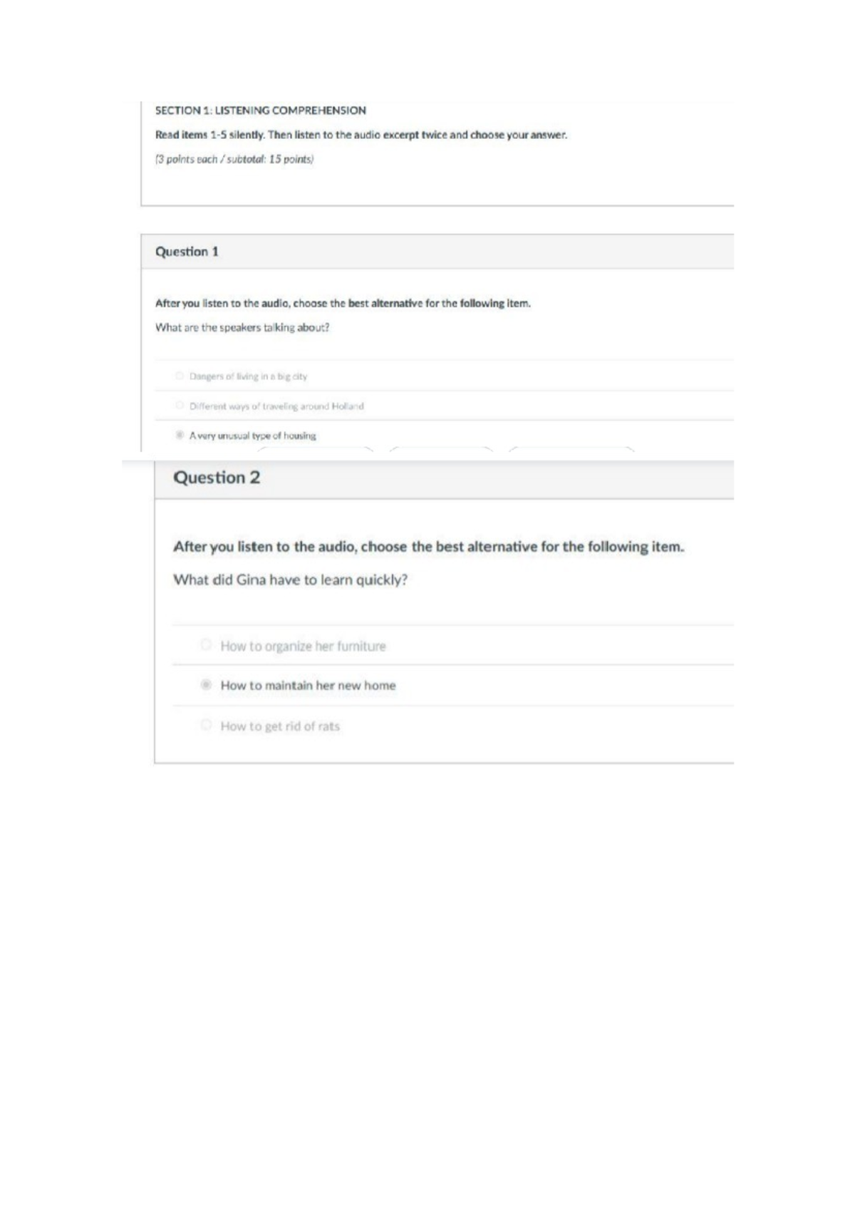 Listening Comprehension Practice: Audio Questions & Answers - Studocu