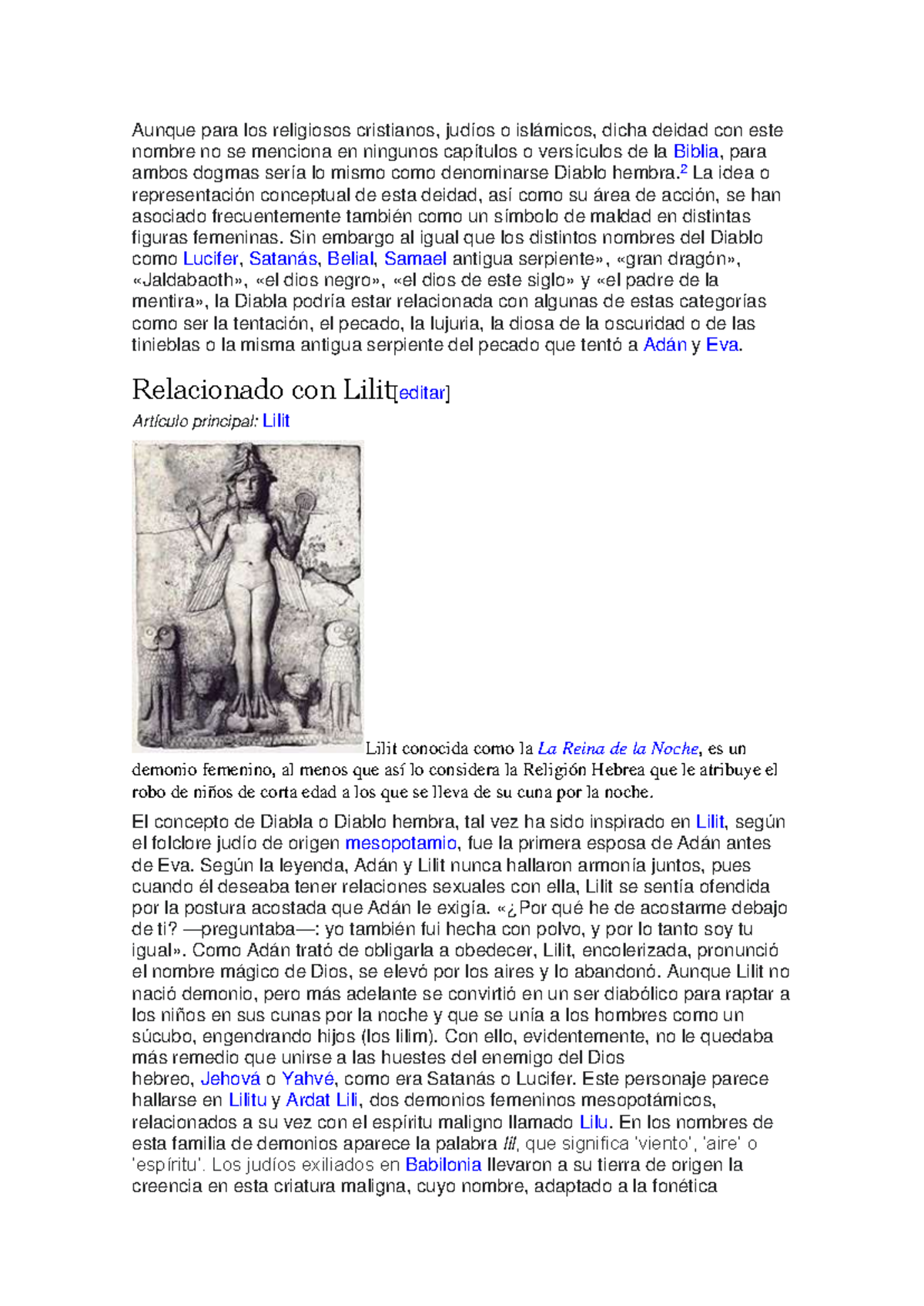 La Diabla: Análisis de la Deidad Femenina en la Religión y Folklore ...