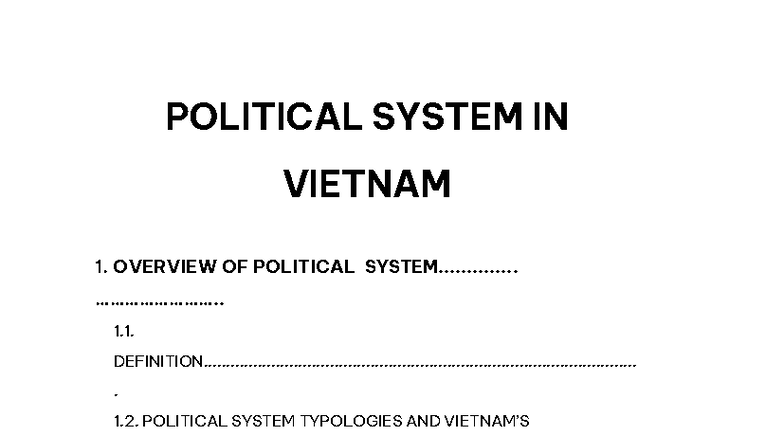 Political System IN Vietnam - POLITICAL SYSTEM IN VIETNAM 1. OVERVIEW ...
