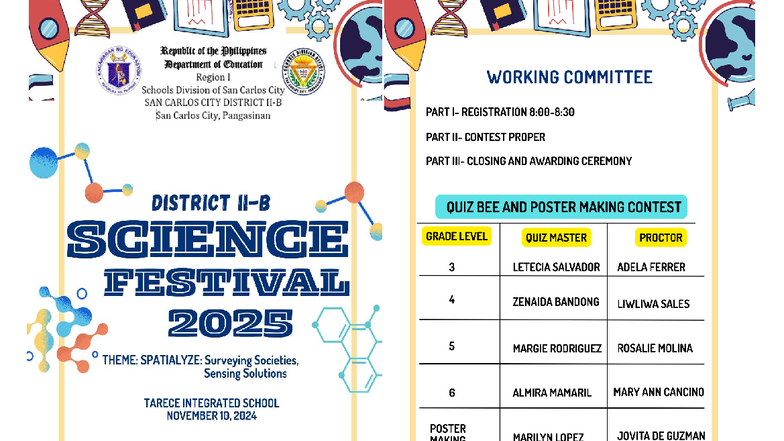 Science Festival Invitation: District Quiz Bee & Poster Making Contest ...