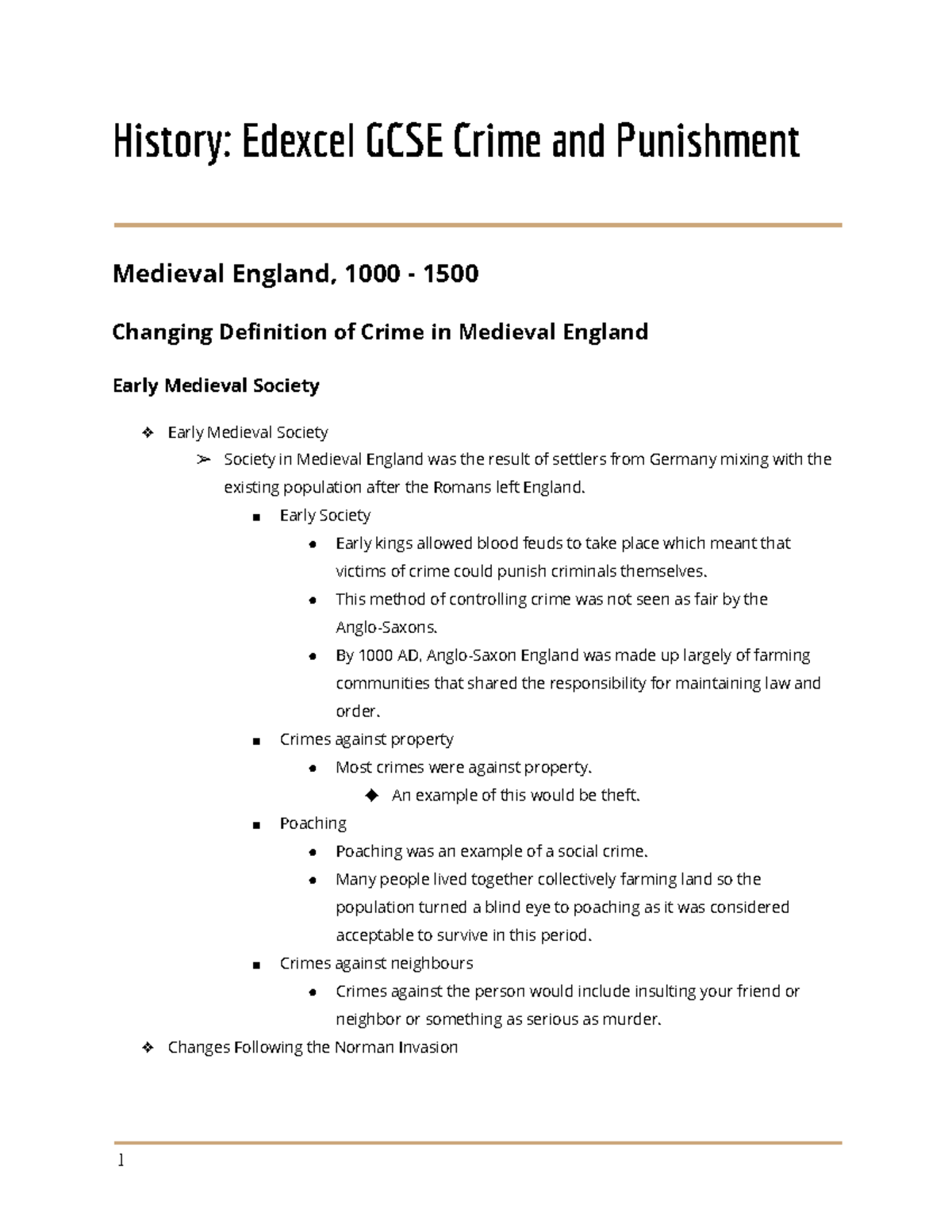 History: Edexcel GCSE Crime and Punishment - Comprehensive Notes - Studocu