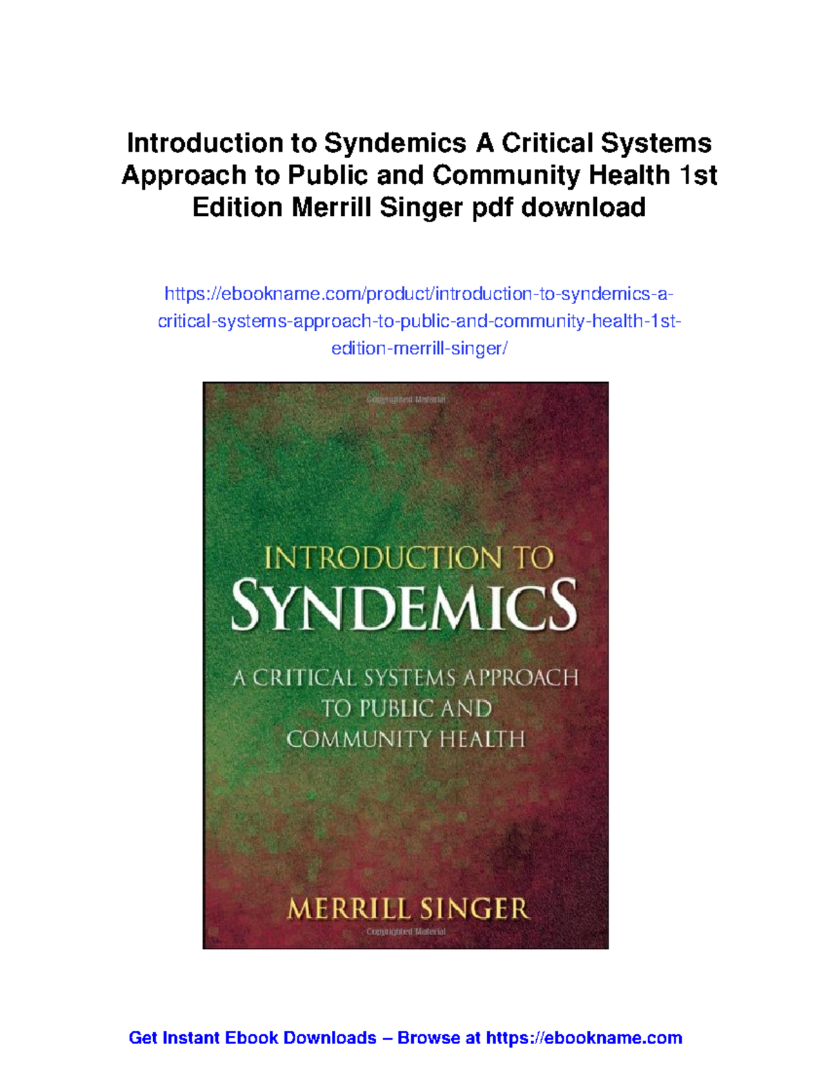 Introduction to Syndemics: A Critical Systems Approach to Public Health ...