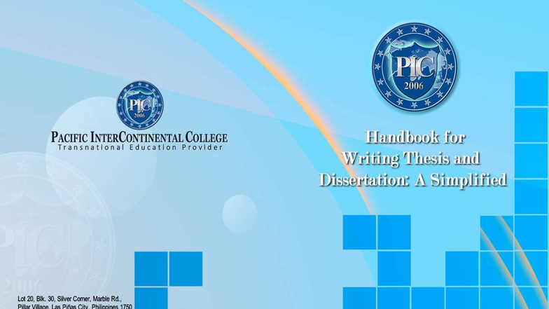 Thesis & Dissertation Handbook 2017: Guidelines for PIC Students - Studocu
