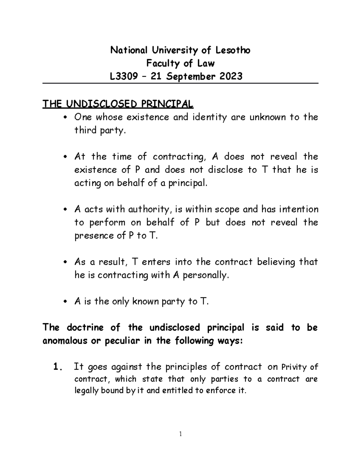 The Undisclosed Principal - 21 September 2023 - National University of ...