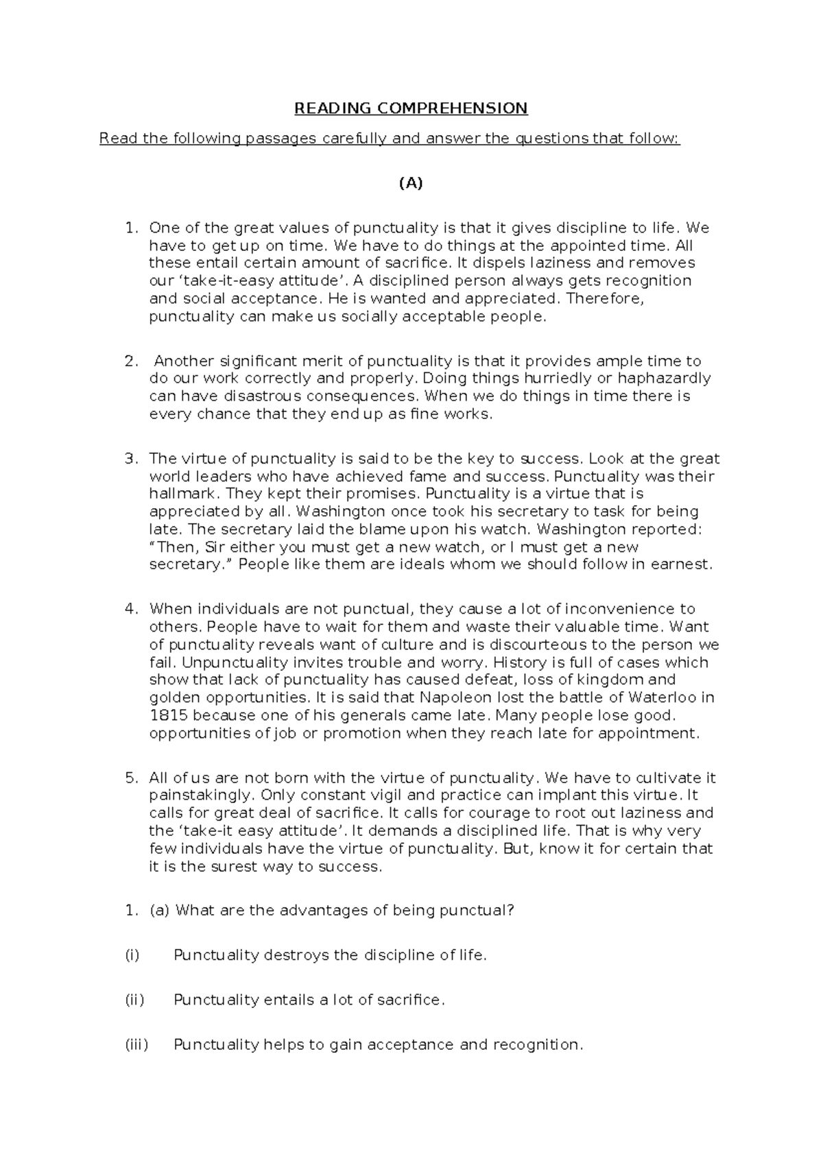 Reading Comprehension MCQs: Insights and Analysis - Studocu