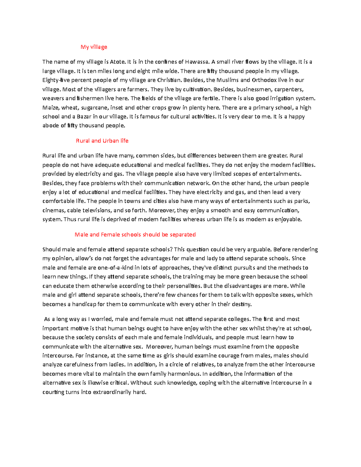 Village Life & Gender Education: An Exploration of Atote and Schooling ...