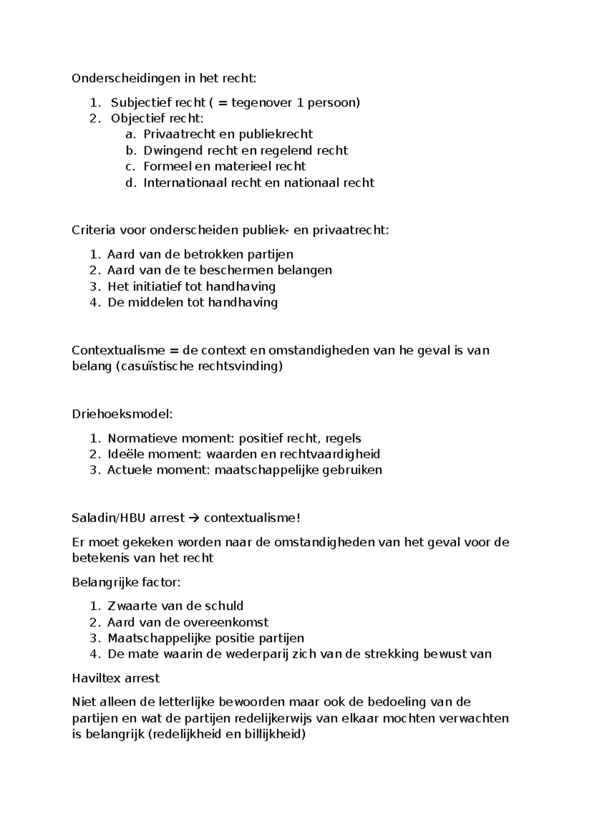 Onderscheidingen in het recht: Subjectief en Objectief recht (JUR101 ...