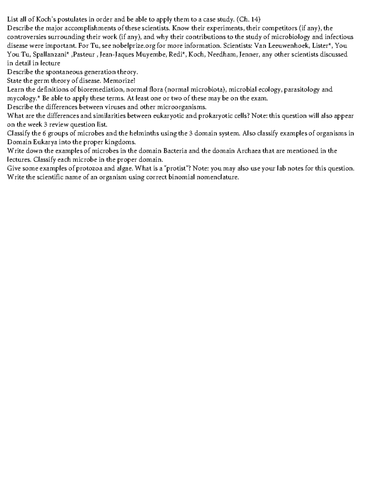 Microbiology Study Guide: Key Concepts & Scientists (Ch. 14) - Studocu