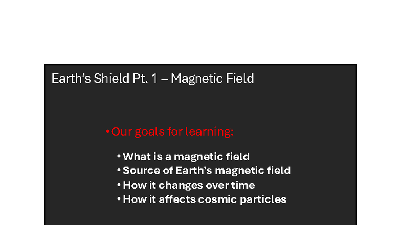 Earth's Shield: Understanding the Magnetic Field (Ch. 6) - Studocu