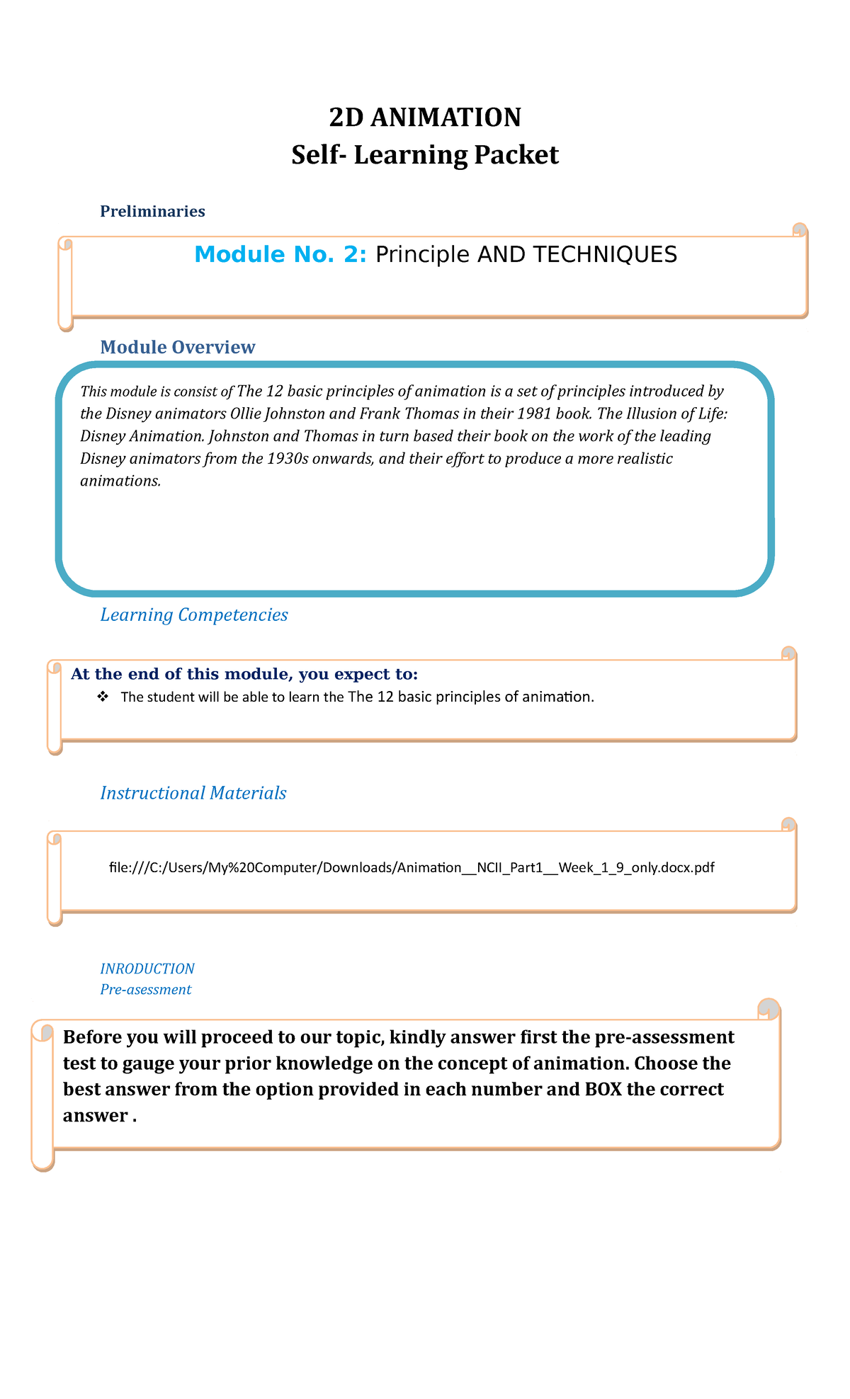 2D Animation Module 2: Principles and Techniques Overview - Studocu