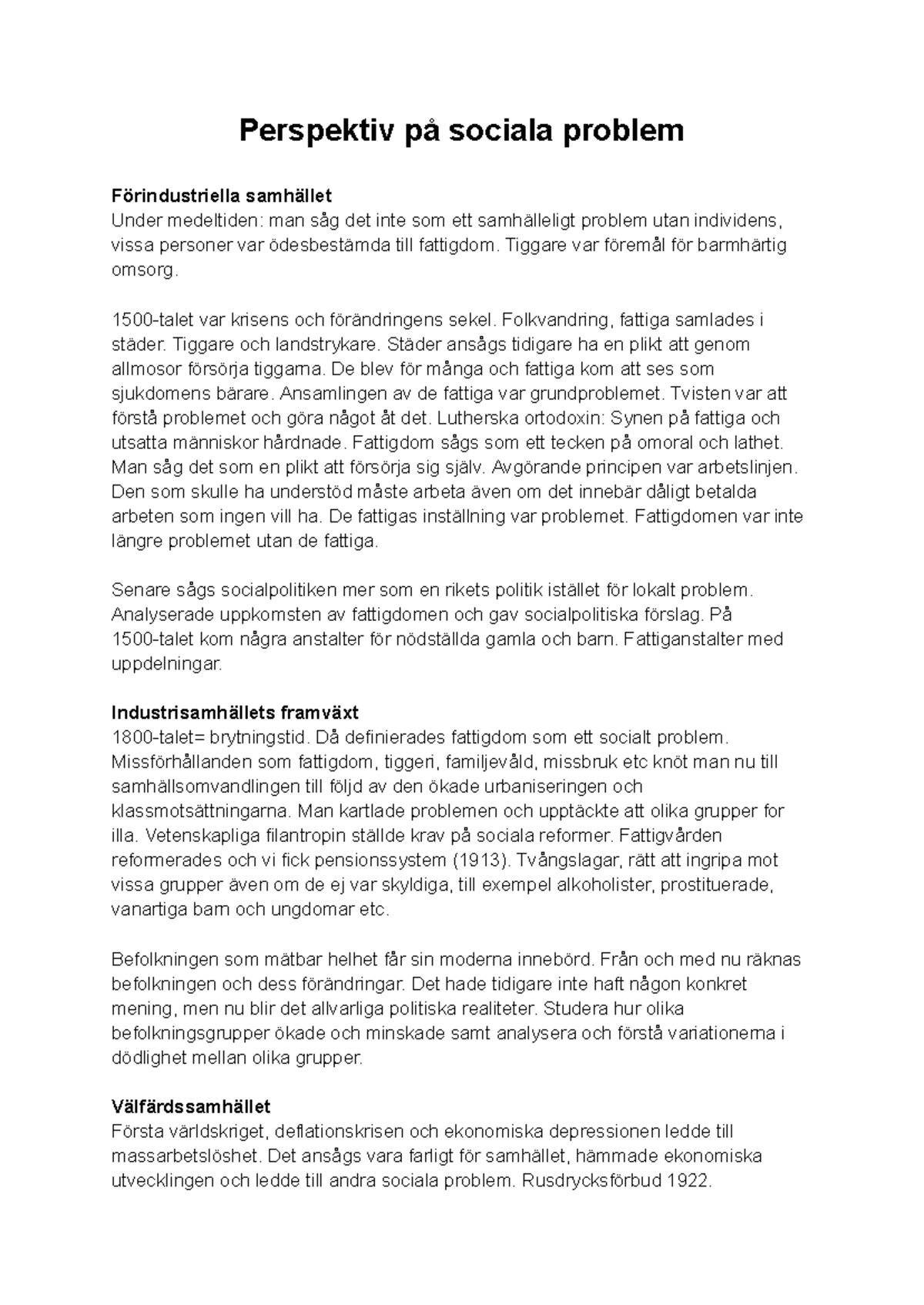Perspektiv på sociala problem: Anteckningar och Analys (Kurskod) - Studocu