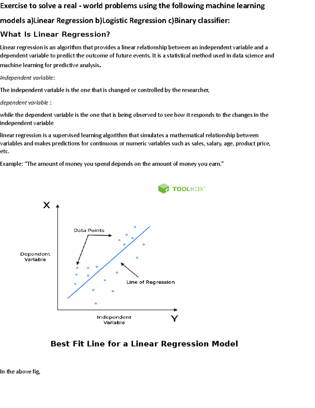 Machine Learning Models: Linear and Logistic Regression Overview - Studocu